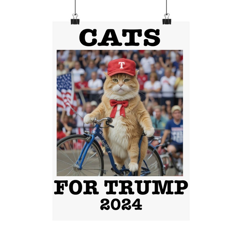 Cats for Trump 2024 Funny Donald Trump Cat Meme Political Humor Matte ...