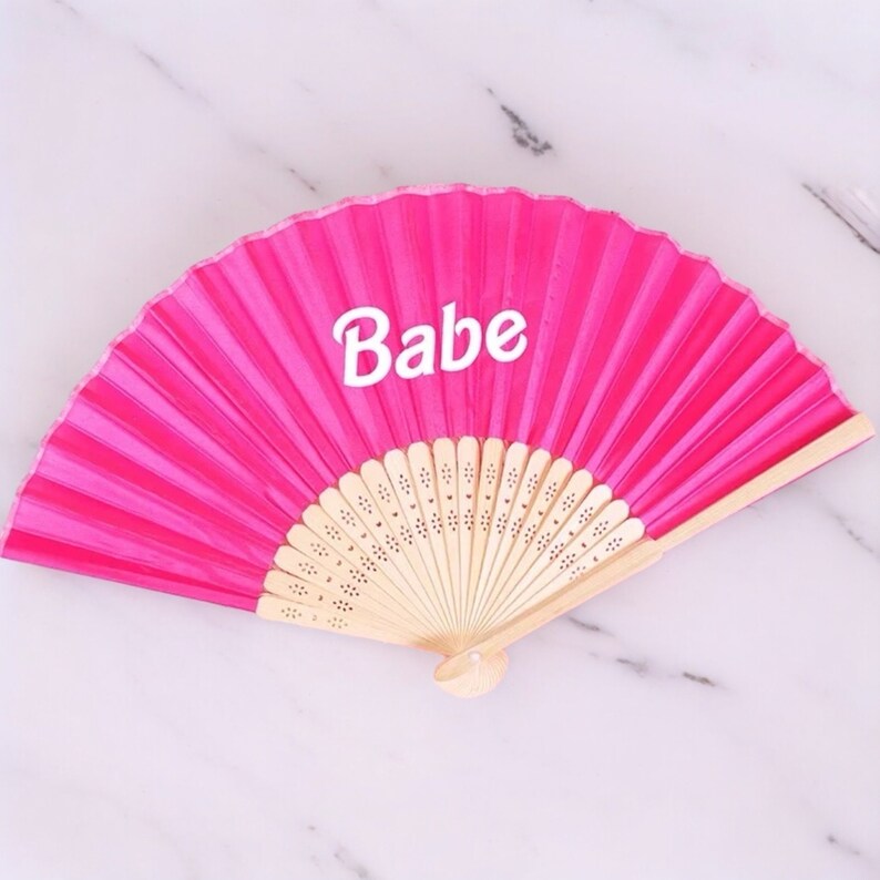 Bride and Babe Hand Fans | Hen Party Accessories | Hot Pink Hand Fans ...