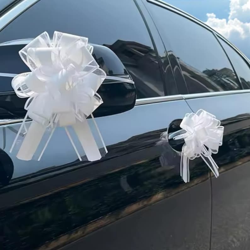 10pk of Wedding Car Bows|car Decor|ribbons|wedding Day|wedding Day ...