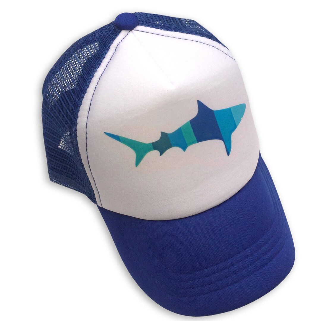 Blue Stripe Shark Royal Blue Infant/toddler Trucker Hat - Etsy