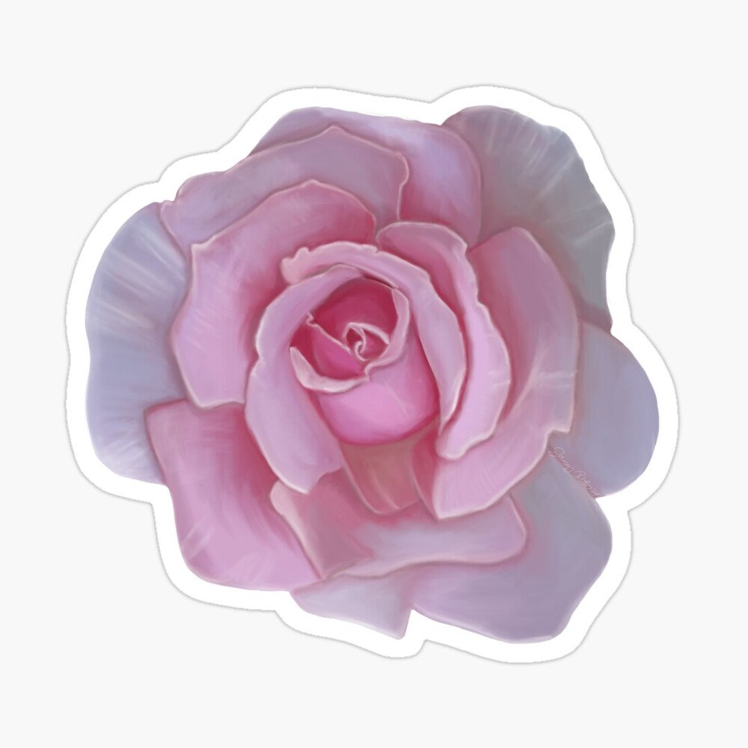 Pink Rose Sticker Two Sizes Small 3.2x3 or Large5.1x55 Inches Multipack ...