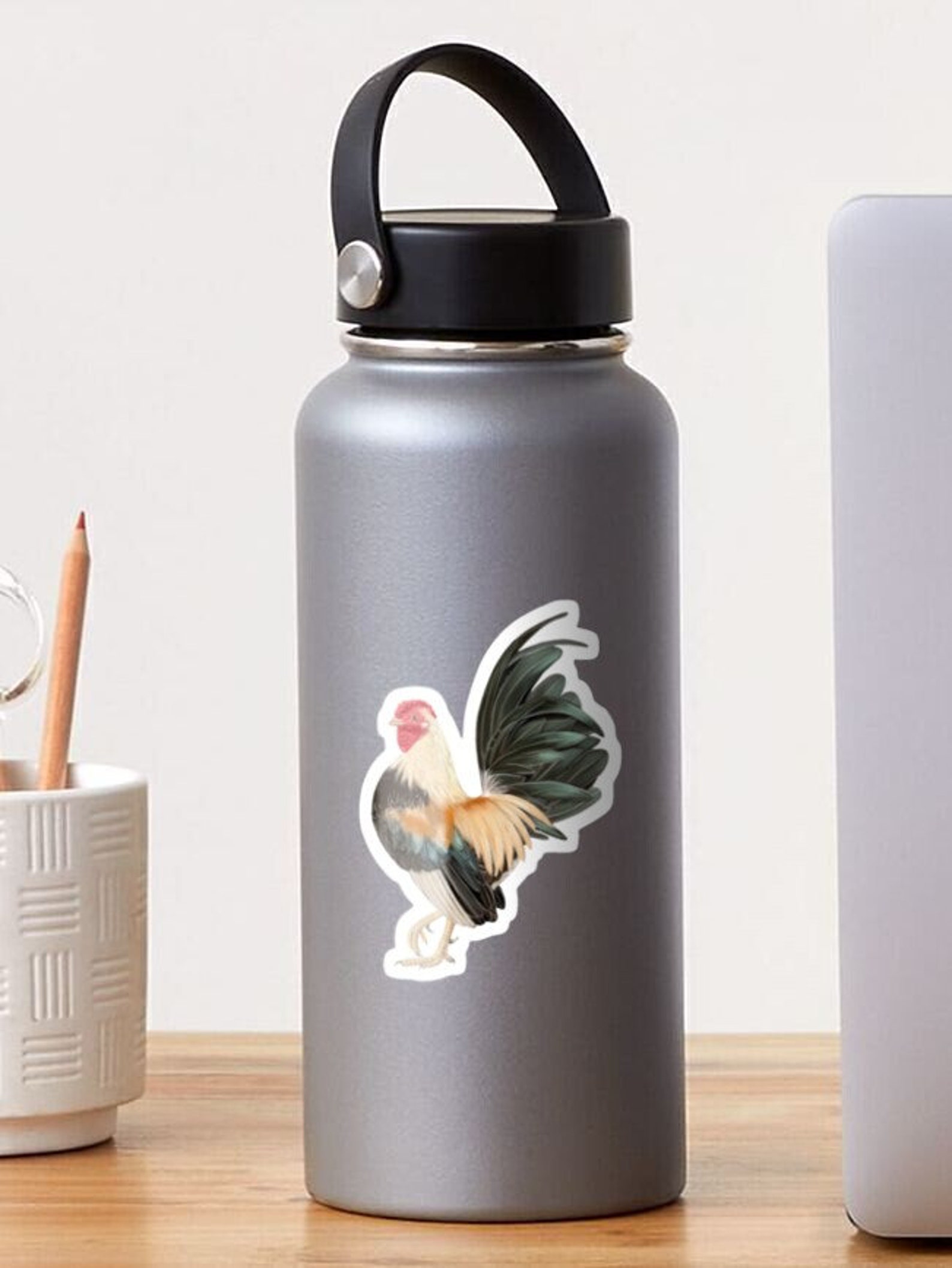 Rooster Sticker Two Sizes Small 2.9x4 Inch Larger Large 3.9x5.5 Inch ...