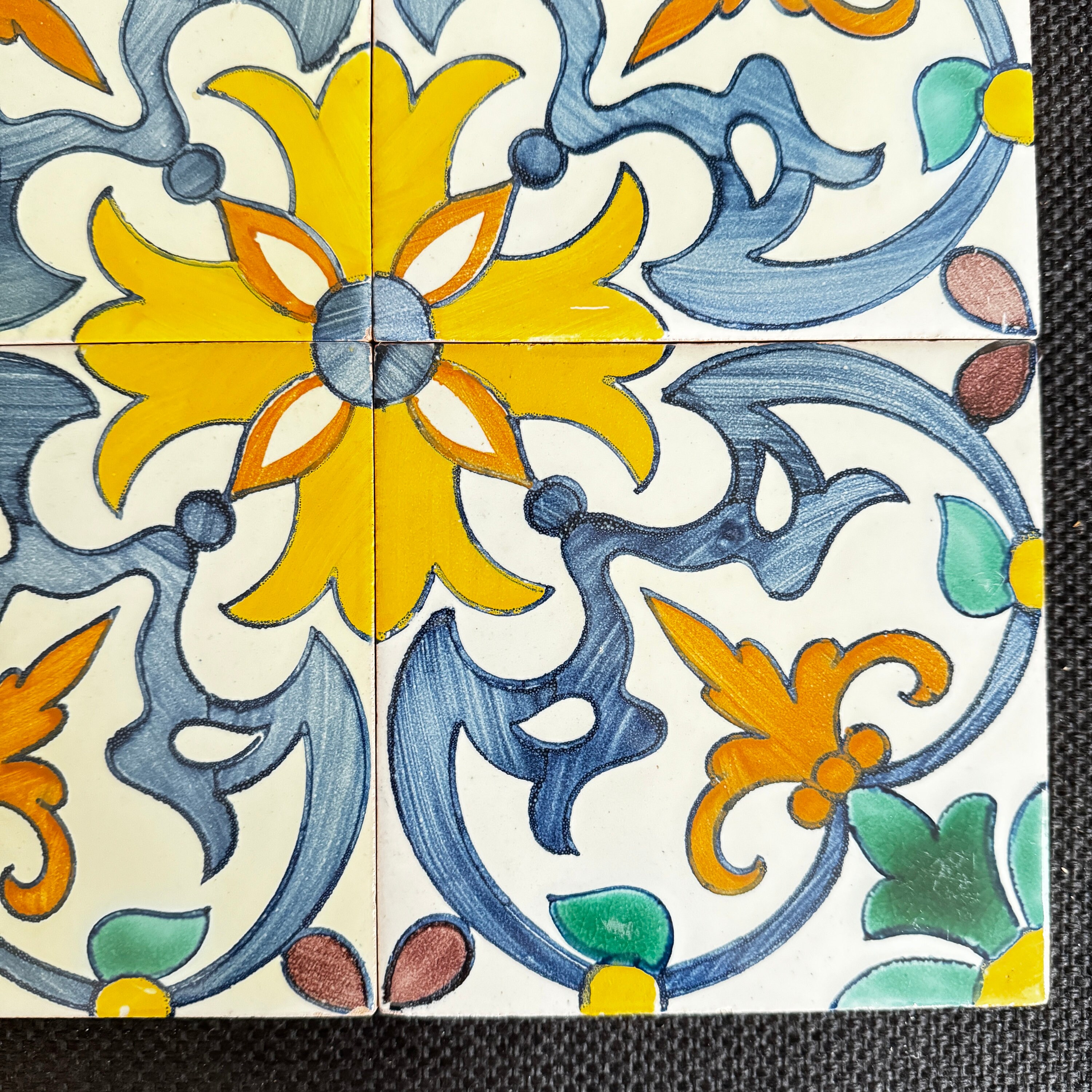 Vintage Tile Panel, Polychrome Drawing, Ceramic Wall Decoration - Etsy