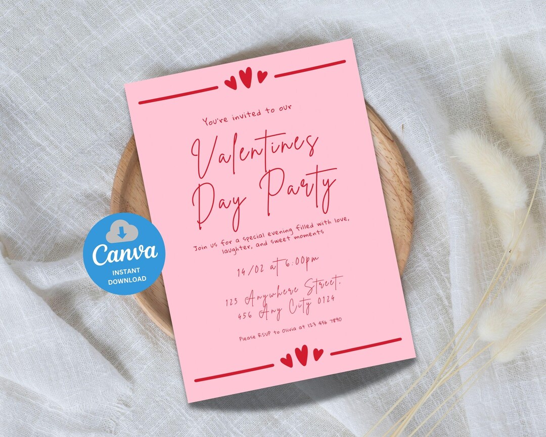 Modèle d'invitation pour la Saint-Valentin | Imprimable et modifiable ...