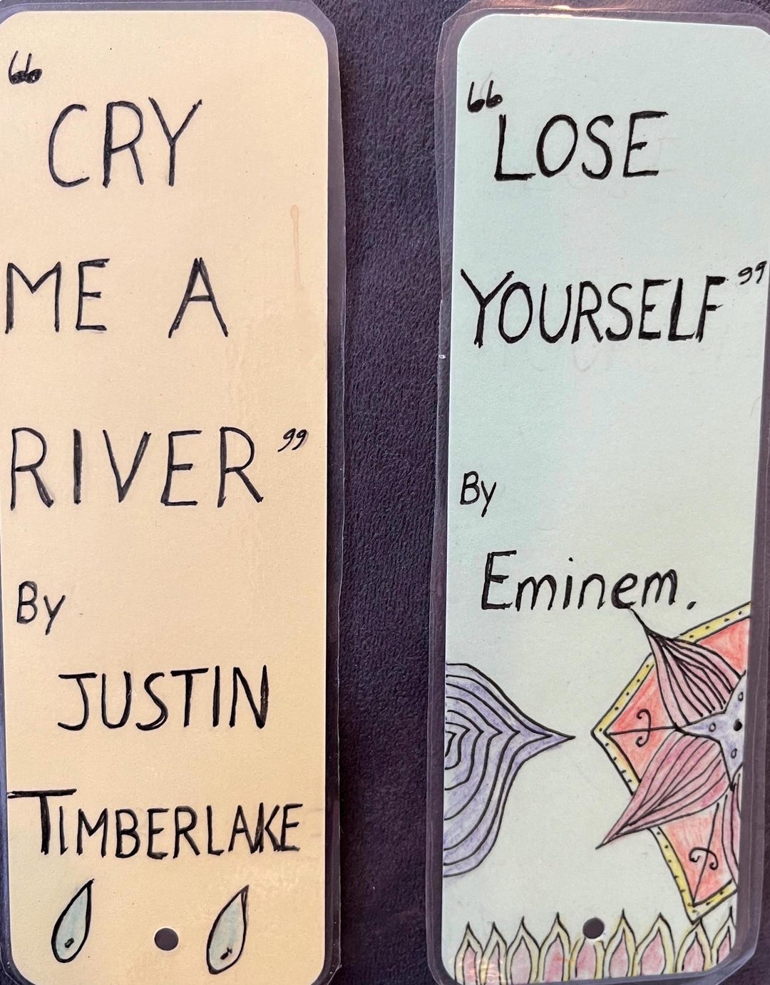 Song Titles From Justin Timberlake and Eminem Featured on 2 Bookmarks ...