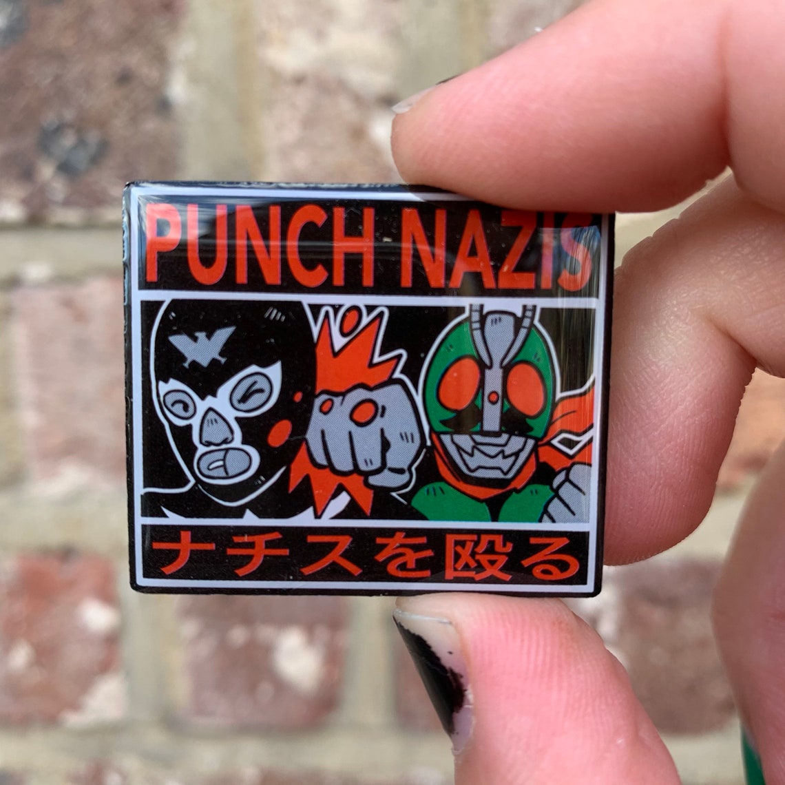 Punch Nazis Printed Pin - Etsy