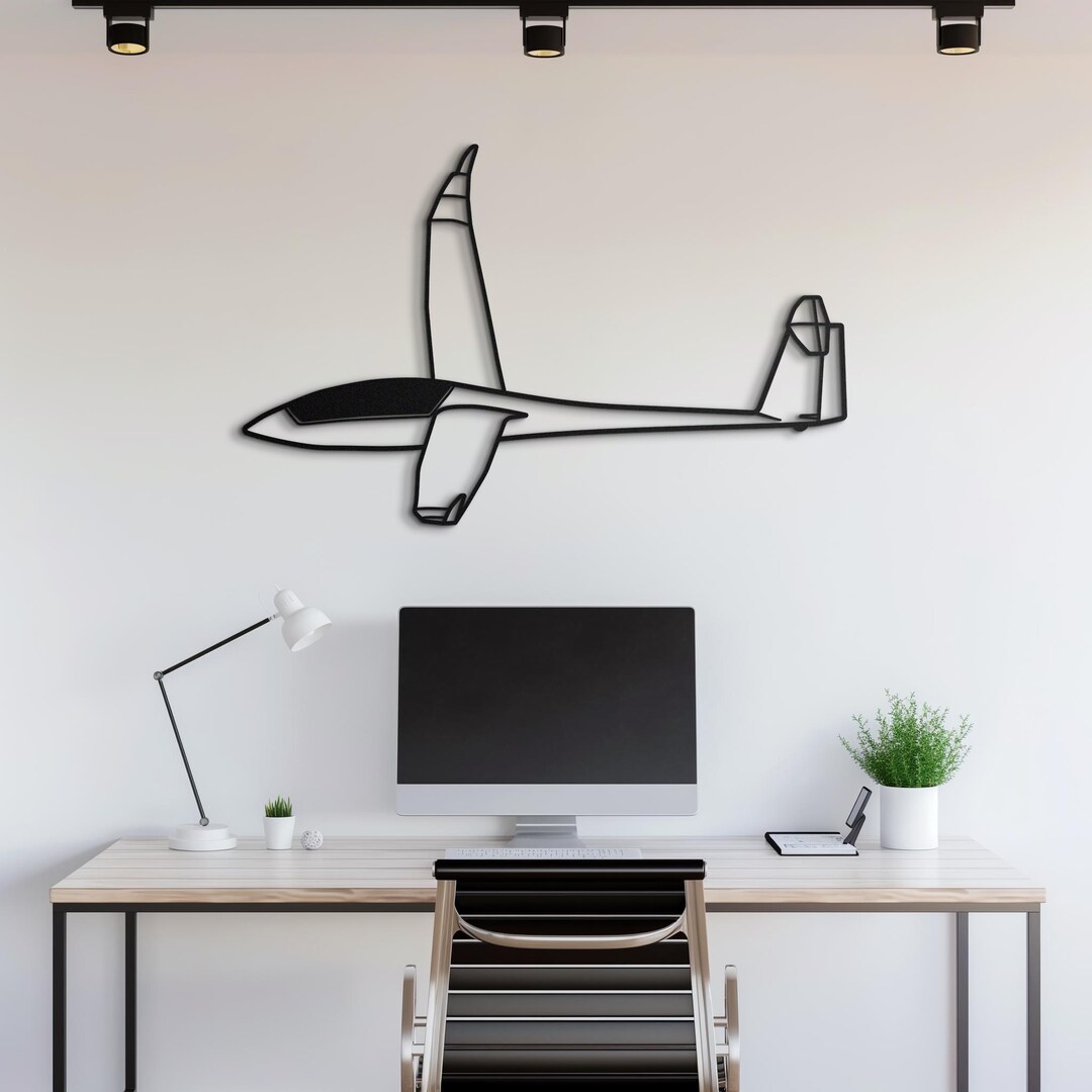 Soaring Glider Metal Wall Art, Sailplane Decor, Pilot Gift, Aviation ...