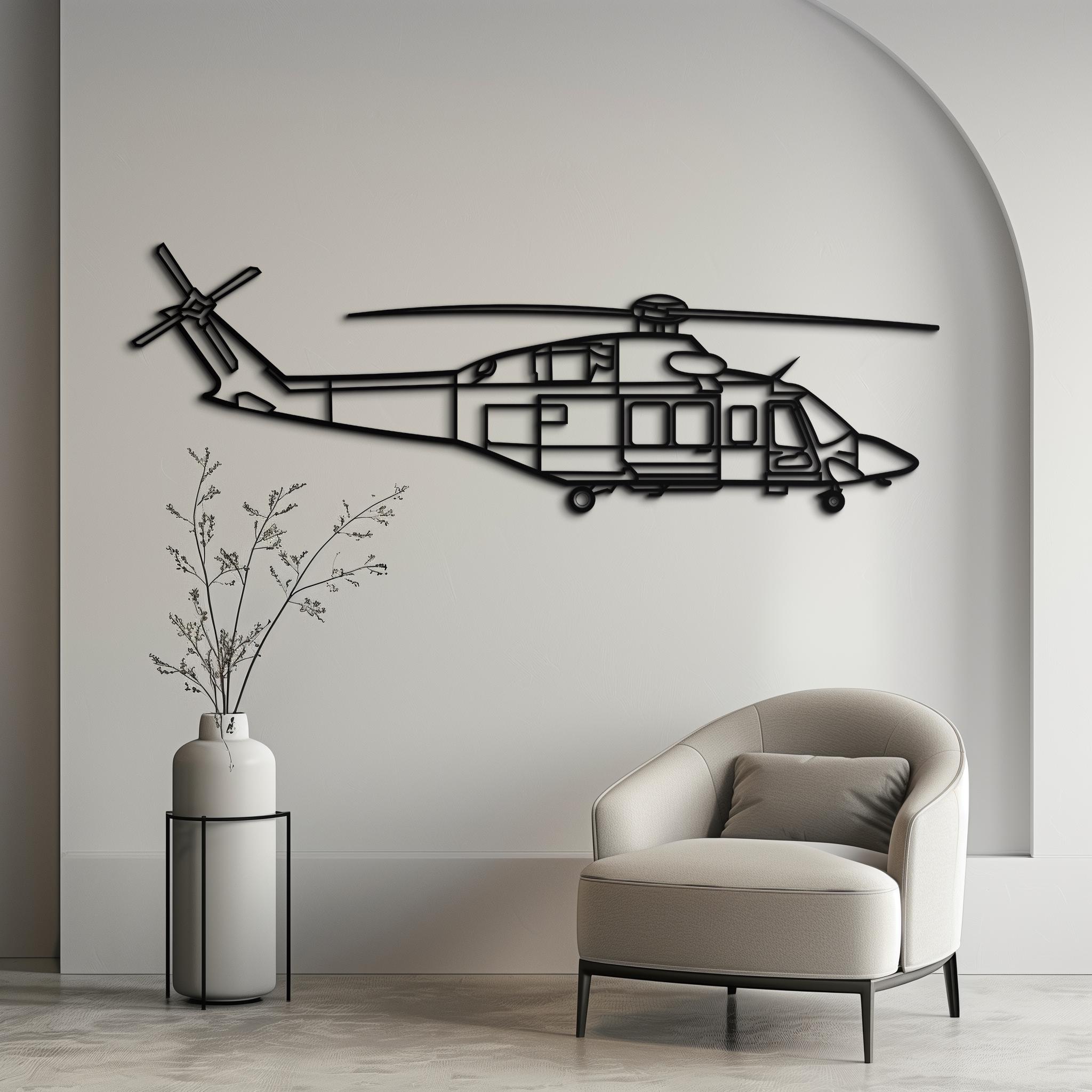 Metal Helicopter Wall Art, Modern Aviation Decor for Pilots - Etsy