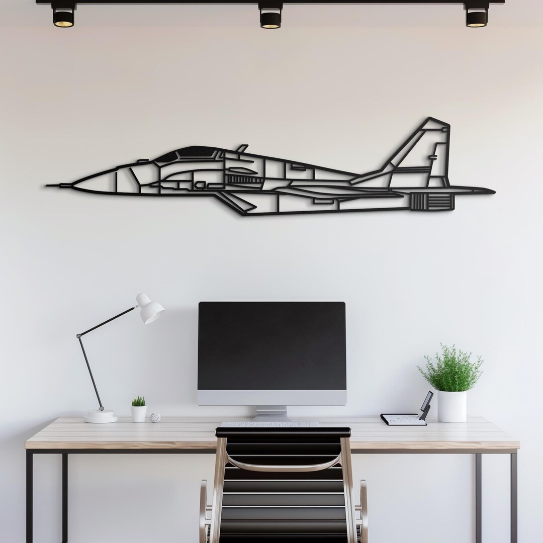 Metal Fighter Jet Wall Art, Modern Military Jet Home Decor for Aviation ...