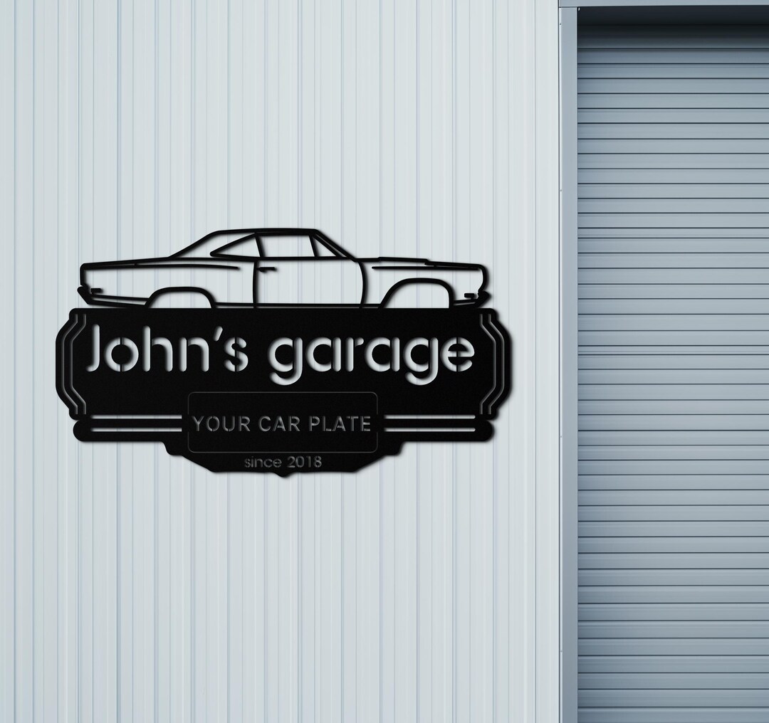 Custom Garage Sign , Personalized Metal Wall Art for Car Lovers, Custom ...