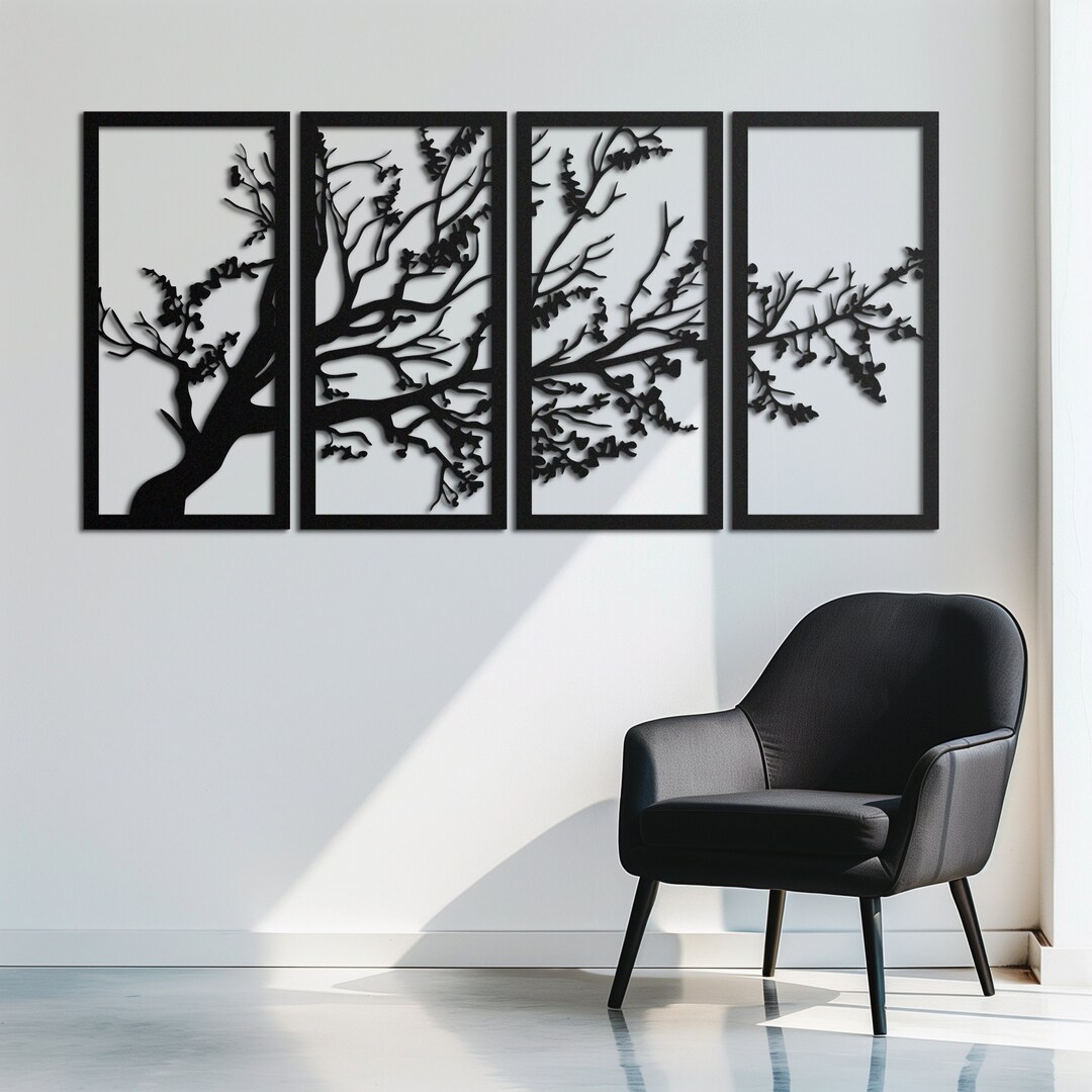 Tree Branches Wall Decor, Fall Home Decor, Metal Branch Wall Decor, Set ...