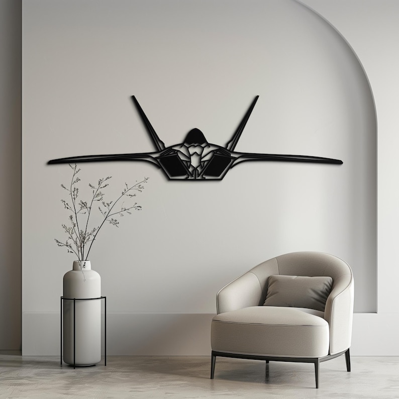 Fighter Jet Metal Wall Art, Modern Military Decor for Aviation Fans - Etsy