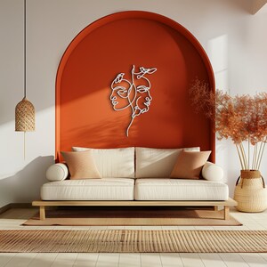 One Line Metal Decor, Love Line, Metal Wall Art, 2 Face Minimalist Wall ...