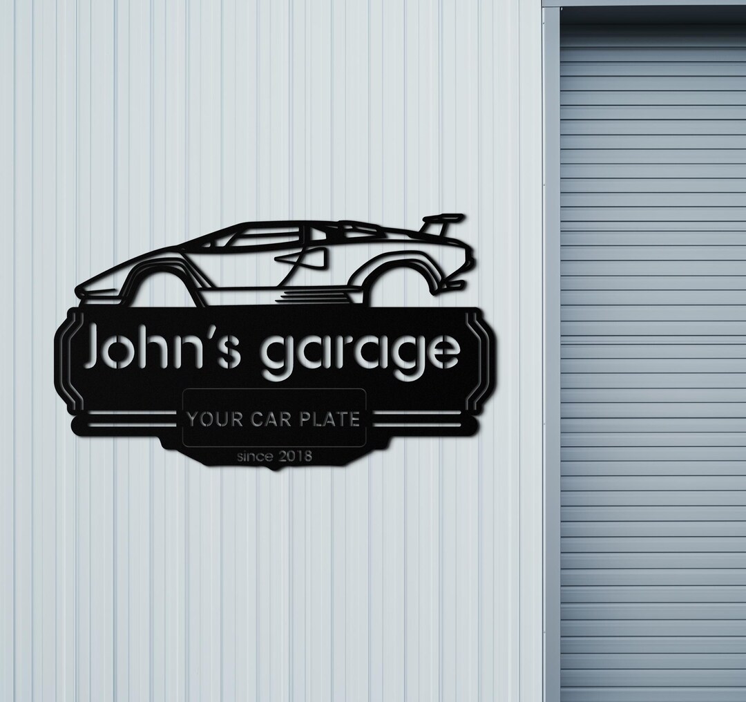 Custom Garage Sign , Personalized Metal Wall Art for Car Lovers, Custom ...