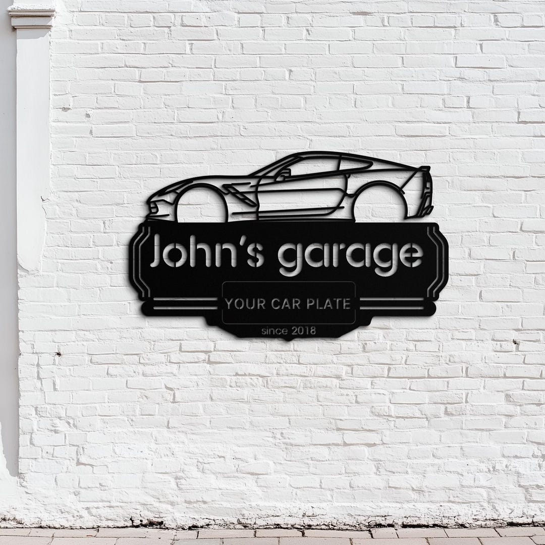 Custom Garage Sign , Personalized Metal Wall Art for Car Lovers, Custom ...