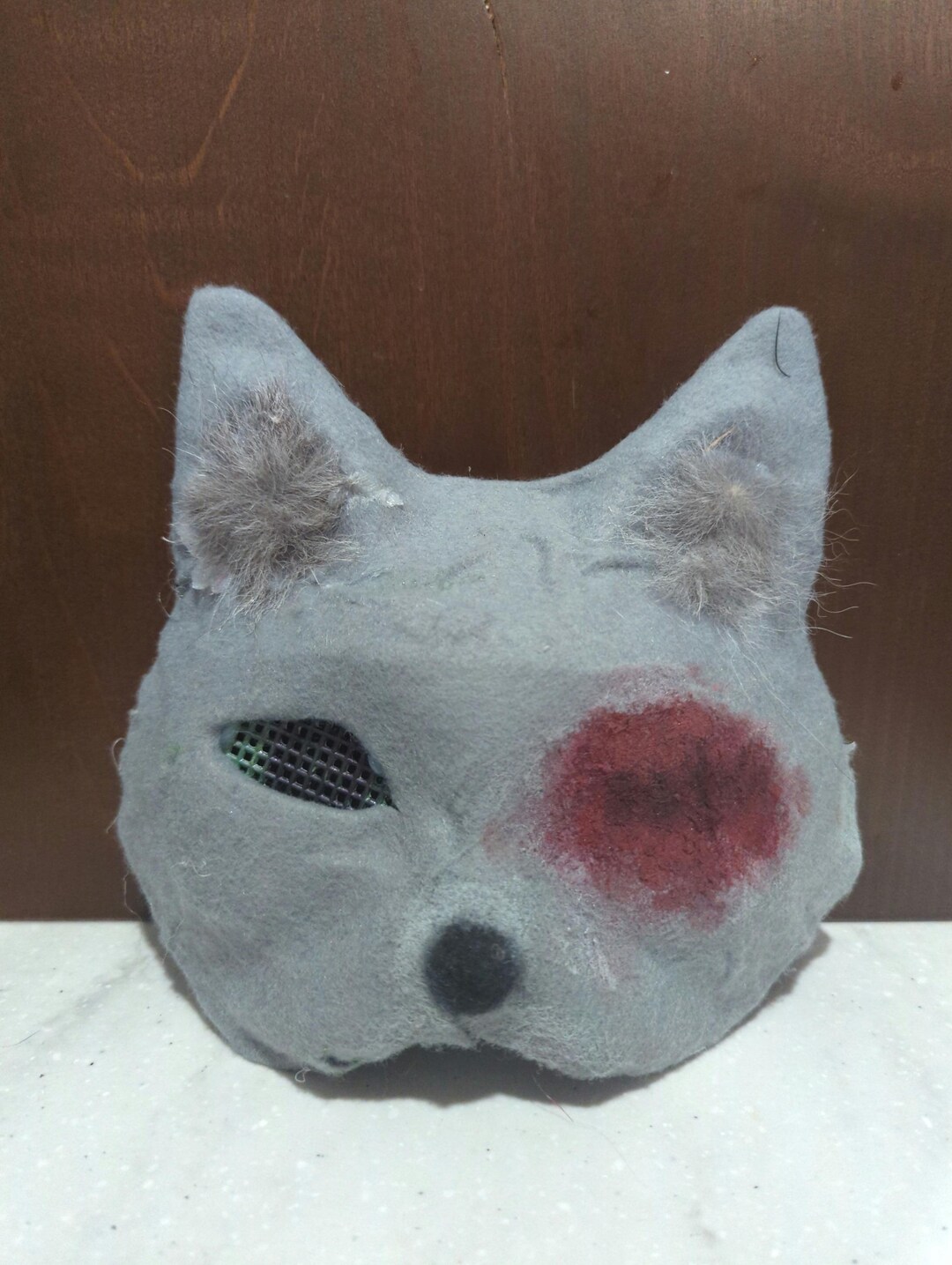 One Eyed Russian Blue Furry Cat Mask - Etsy