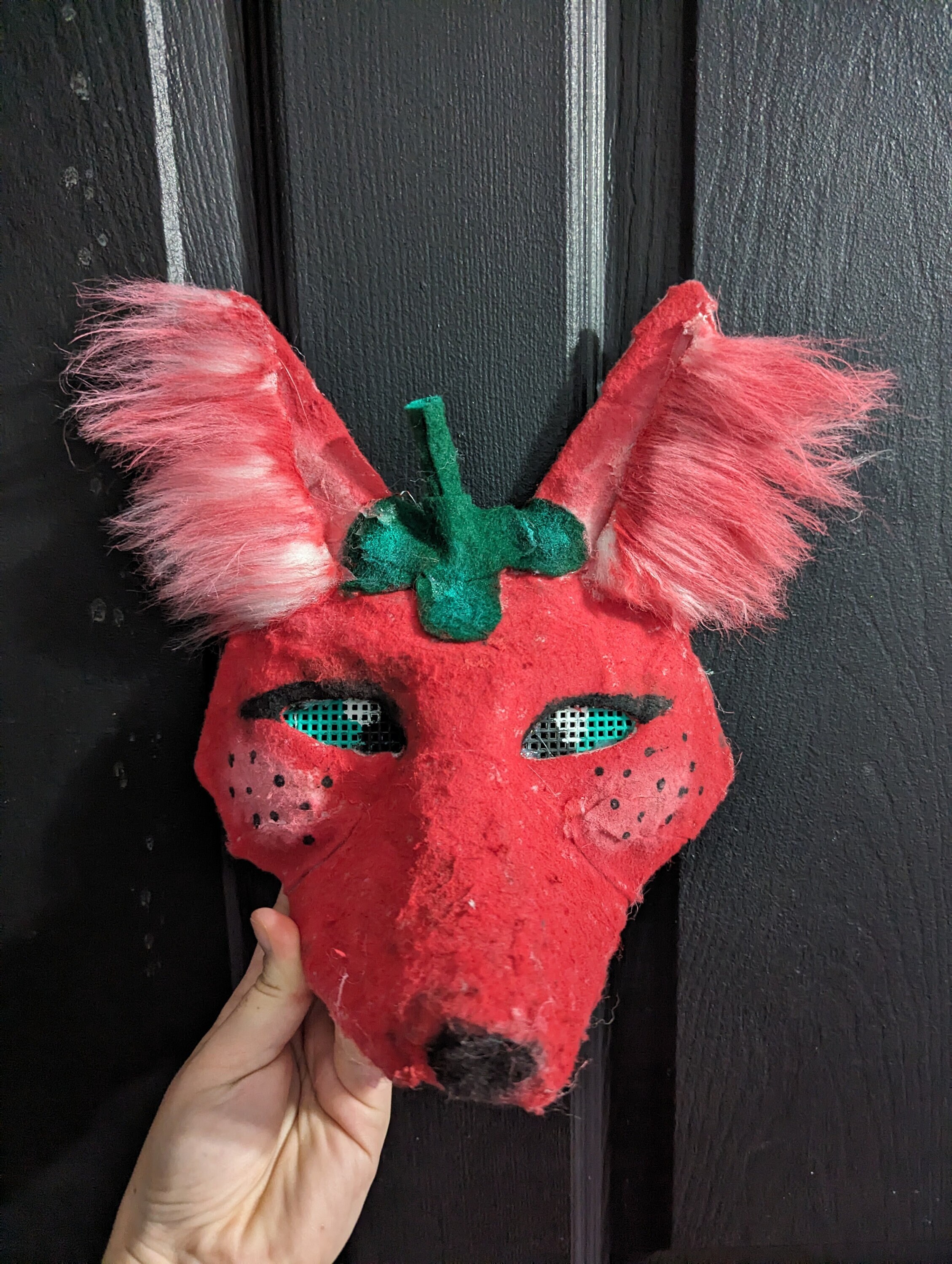 Faux Fur Furry Strawberry Fox Cat Mask - Etsy
