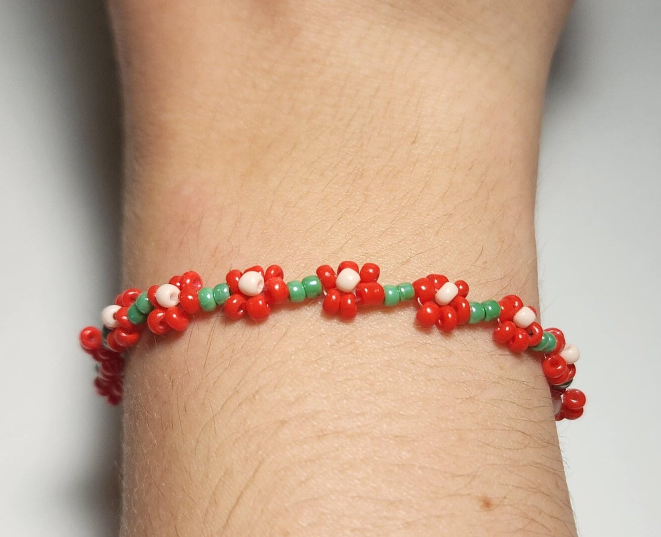 Flower Seed Bead Bracelet - Etsy