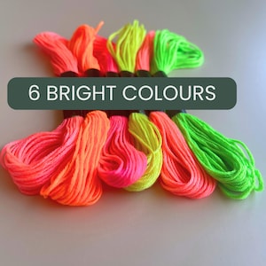 Neon Embroidery Floss for Hand Embroidery Thread Fluorescent Floss for ...
