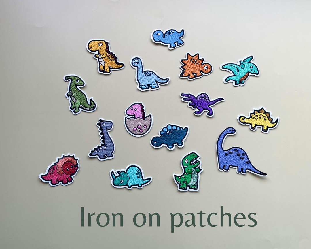 Dinosaur Iron on Patch Boy Clothing Accessory T Rex Stegosaurus Kid ...