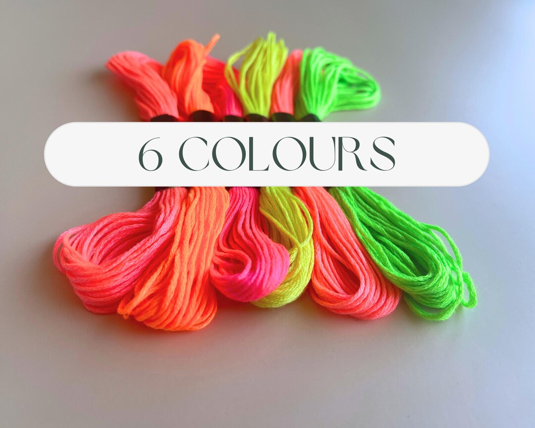 Neon Embroidery Floss for Hand Embroidery Thread Fluorescent Floss for ...