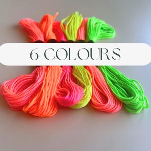 Neon Embroidery Floss for Hand Embroidery Thread Fluorescent Floss for ...