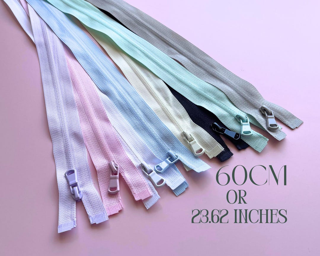 Blue Invisible Zip for Laundry Clothing Project Supply Pink Invisible ...