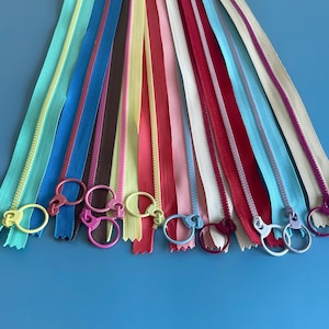Ring Pull Zipper 30cm Statement Zipper for Bags Pouches Sewing Supplies ...