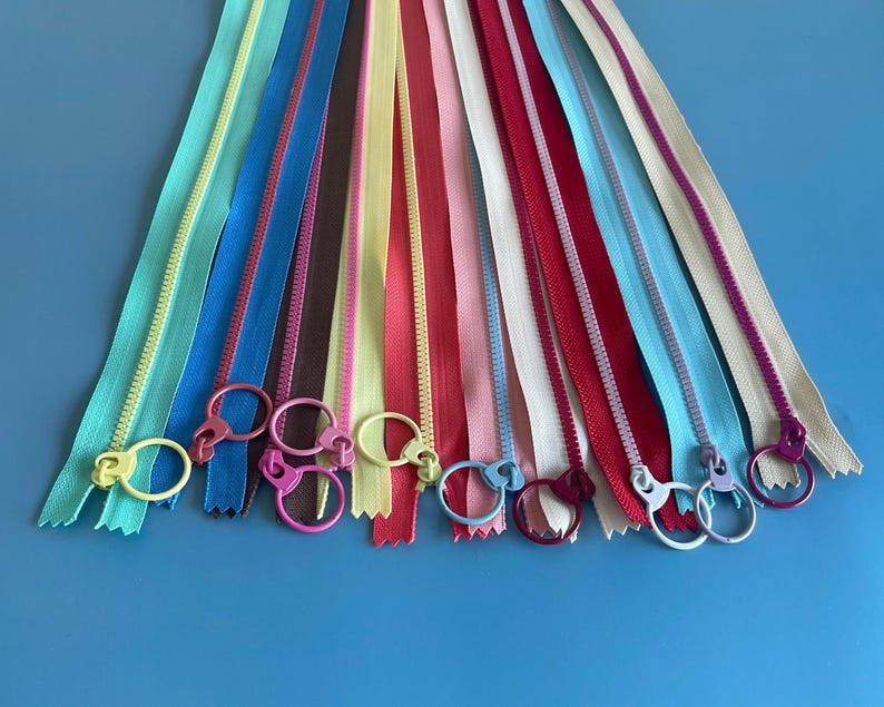 Ring Pull Zipper 30cm Statement Zipper for Bags Pouches Sewing Supplies ...