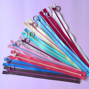 Ring Pull Zipper 30cm Statement Zipper for Bags Pouches Sewing Supplies ...