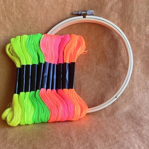 Neon Embroidery Floss for Hand Embroidery Thread Fluorescent Floss for ...