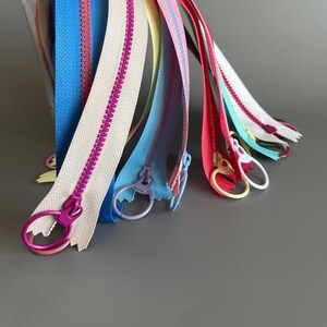 Ring Pull Zipper 30cm Statement Zipper for Bags Pouches Sewing Supplies ...