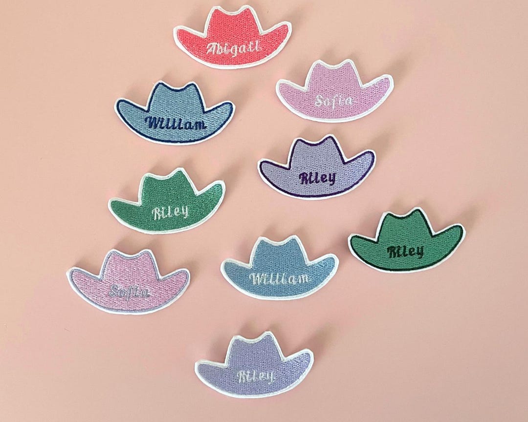 Fabric Name Tag Design Western Style Badge for School Camp Badge ...