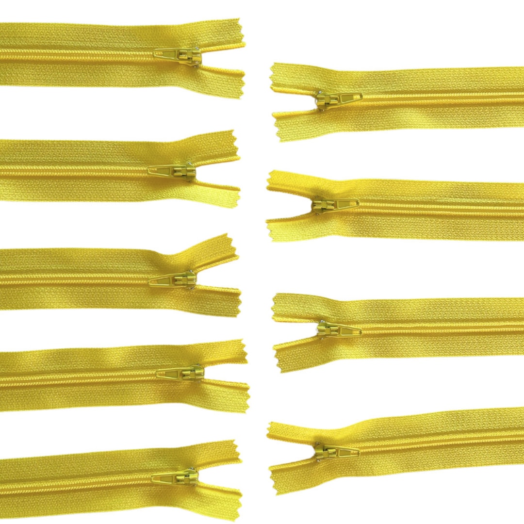 Yellow Closed Ended Zipper for Clothes Bright Yellow Zip Nylon Zip ...