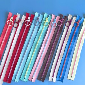 Ring Pull Zipper 30cm Statement Zipper for Bags Pouches Sewing Supplies ...