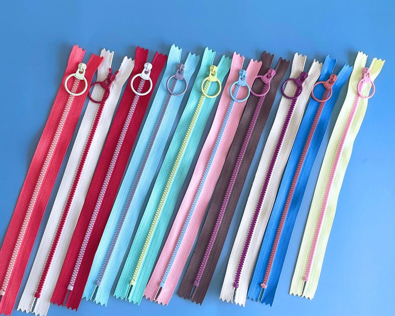 Ring Pull Zipper 30cm Statement Zipper for Bags Pouches Sewing Supplies ...