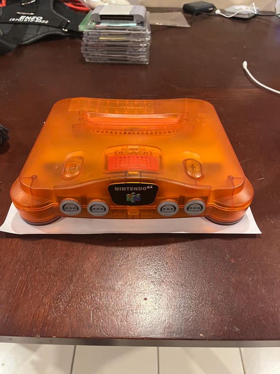 Nintendo 64 Clear Orange Working System With Three Controllers and a Memory Card Excellent Condition Etsy