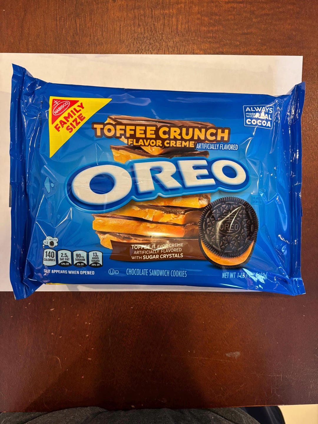 OREO Toffee Crunch Flavor Cream Limited Edition New Sealed Family Size ...