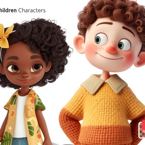 Cute Cartoon Realistic Children V.11 - Etsy
