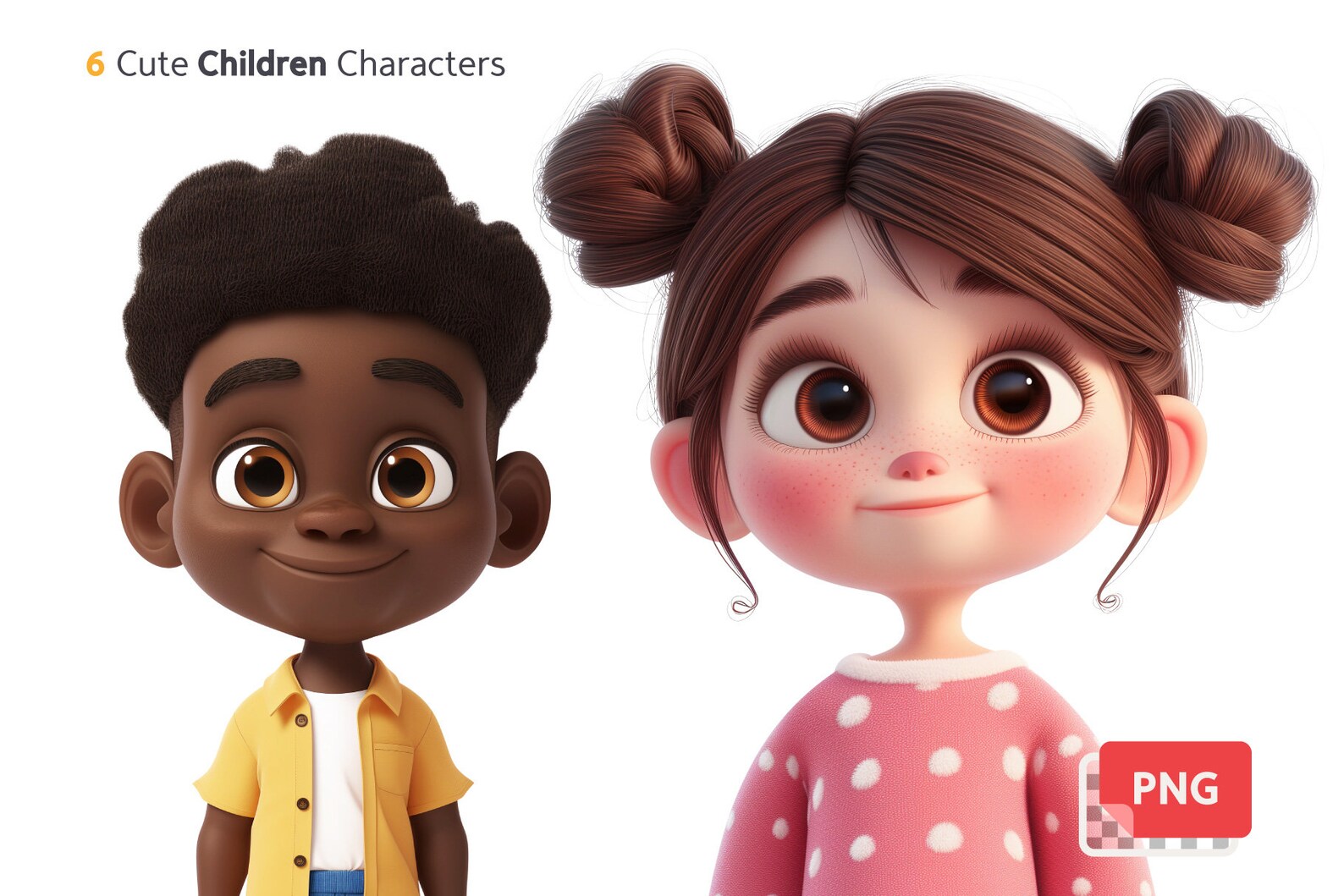 Cute Cartoon Realistic Children V.8 - Etsy