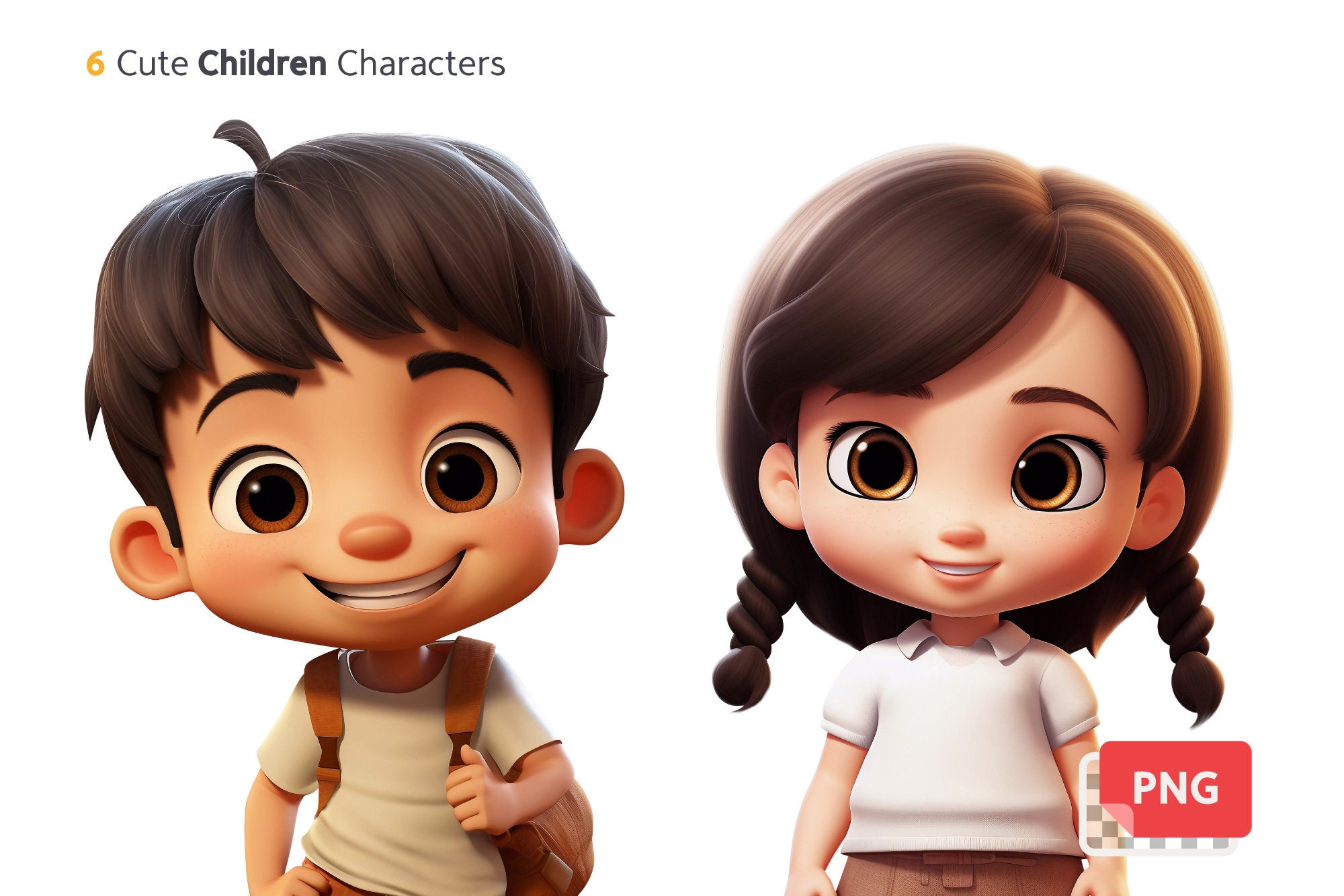 Cute Cartoon Realistic Children V.2 - Etsy