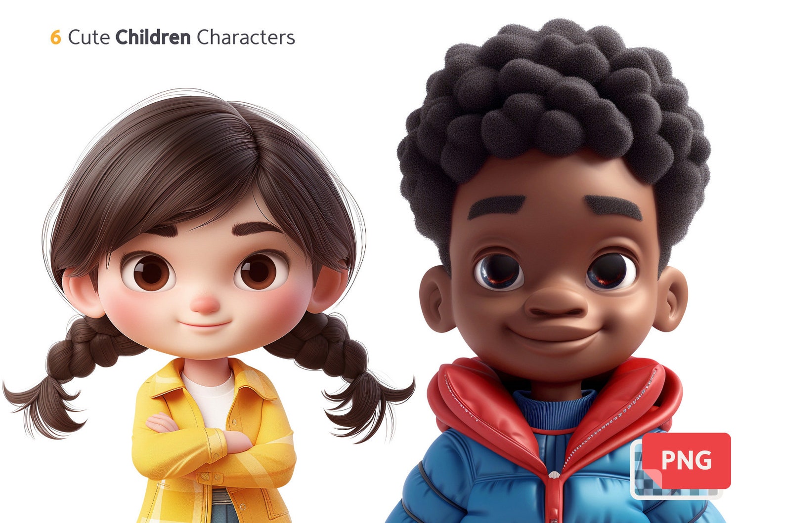 Cute Cartoon Realistic Children V.5 - Etsy