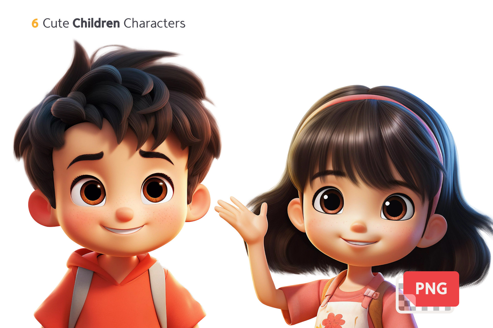 Cute Cartoon Realistic Children V.1 - Etsy