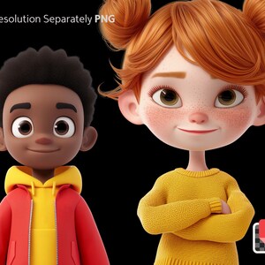 Cute Cartoon Realistic Children V.11 - Etsy