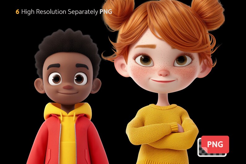 Cute Cartoon Realistic Children V.11 - Etsy