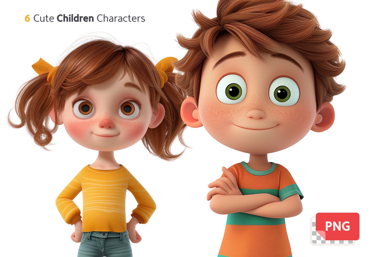 Cute Cartoon Realistic Children V.12 - Etsy