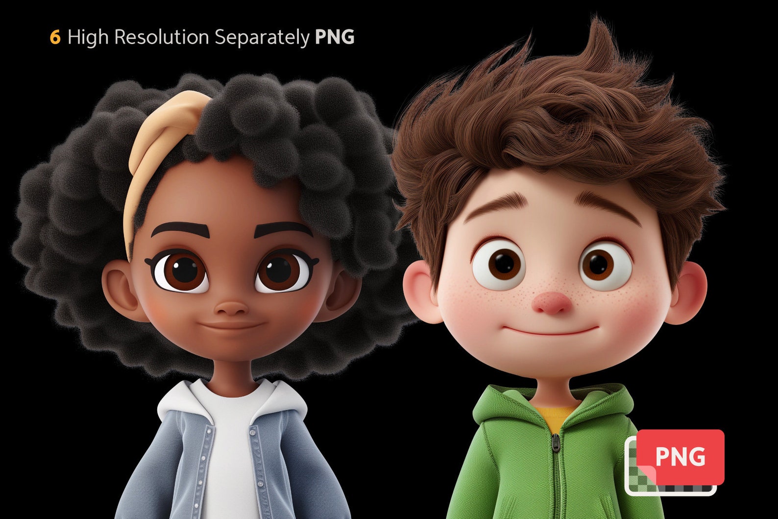 Cute Cartoon Realistic Children V.8 - Etsy