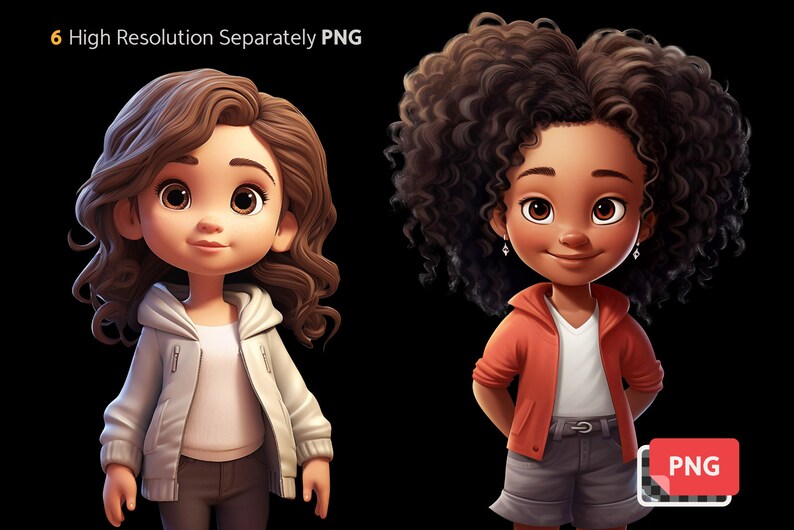 Cute Cartoon Realistic Children V.1 - Etsy