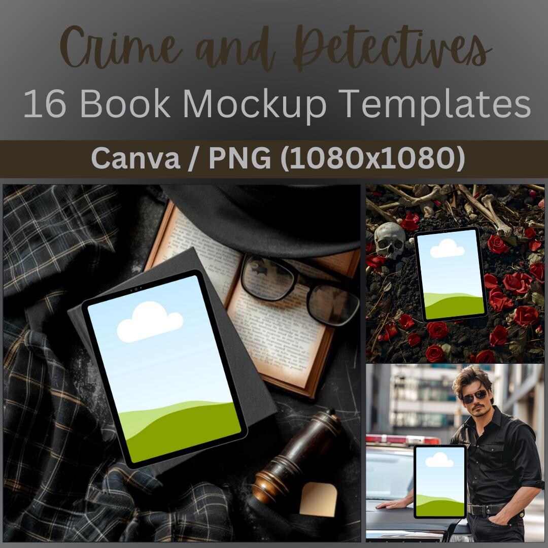 Crime and Detectives - Book Mockup Template | Flat Lay | Bookstagram ...