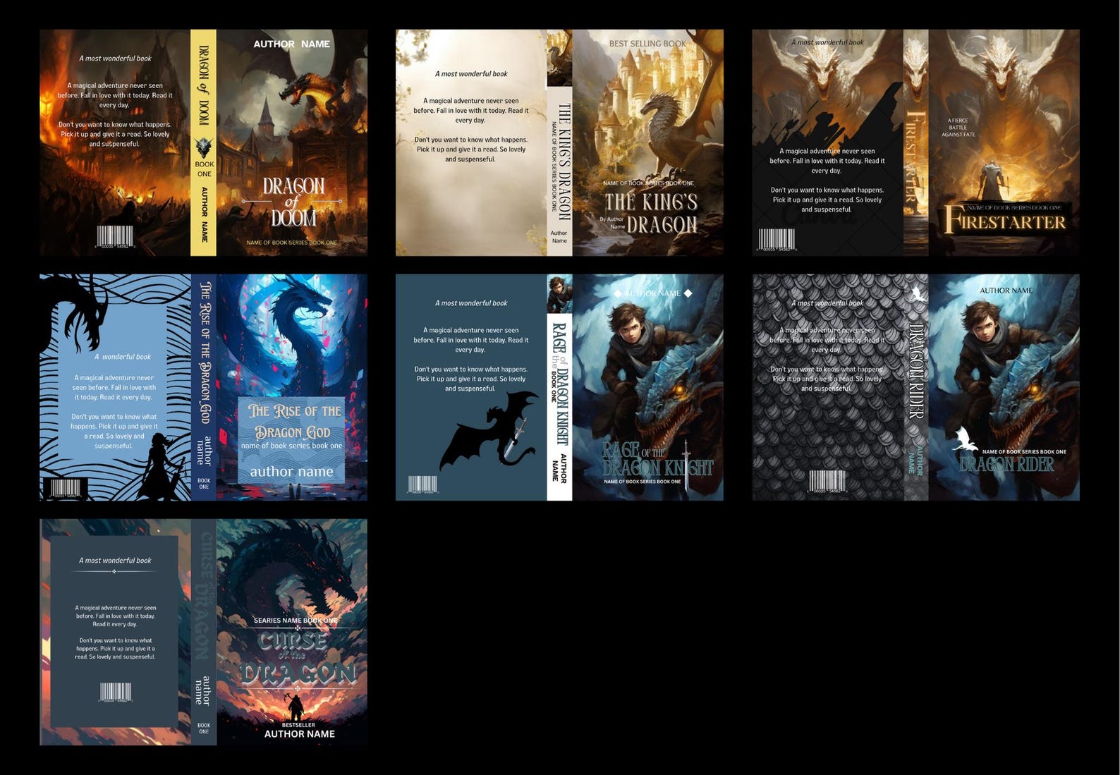 30 Front and Back Book Cover Layout Templates Paperback 6x9, Templates ...
